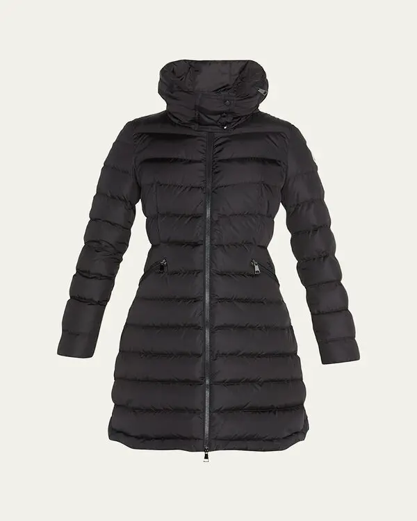 Moncler Flammette Long Puffer Coat - Black