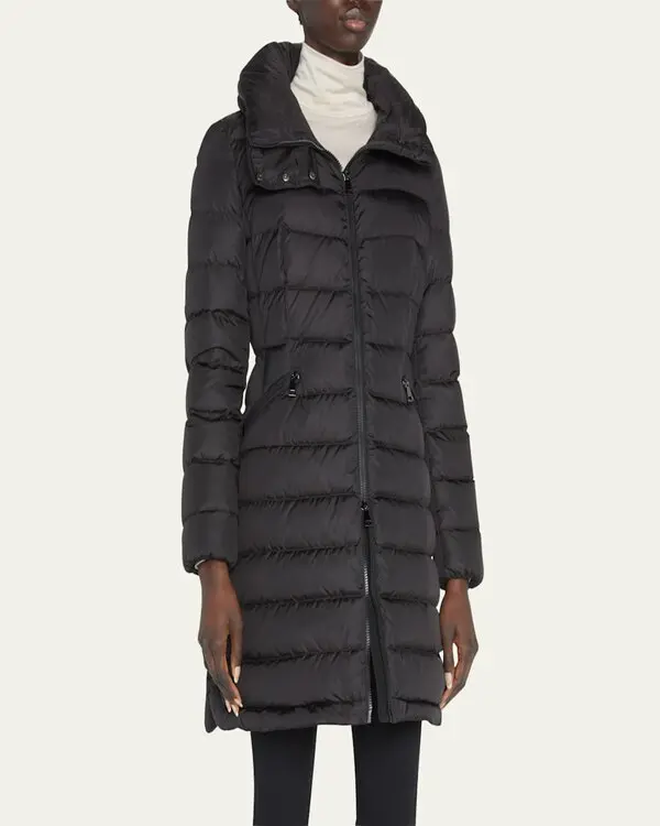 Moncler Flammette Long Puffer Coat - Black