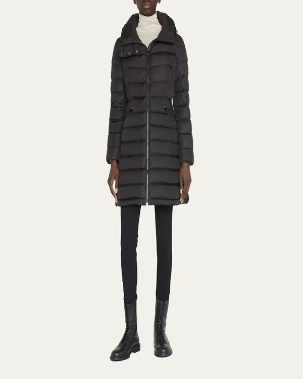 Moncler Flammette Long Puffer Coat - Black