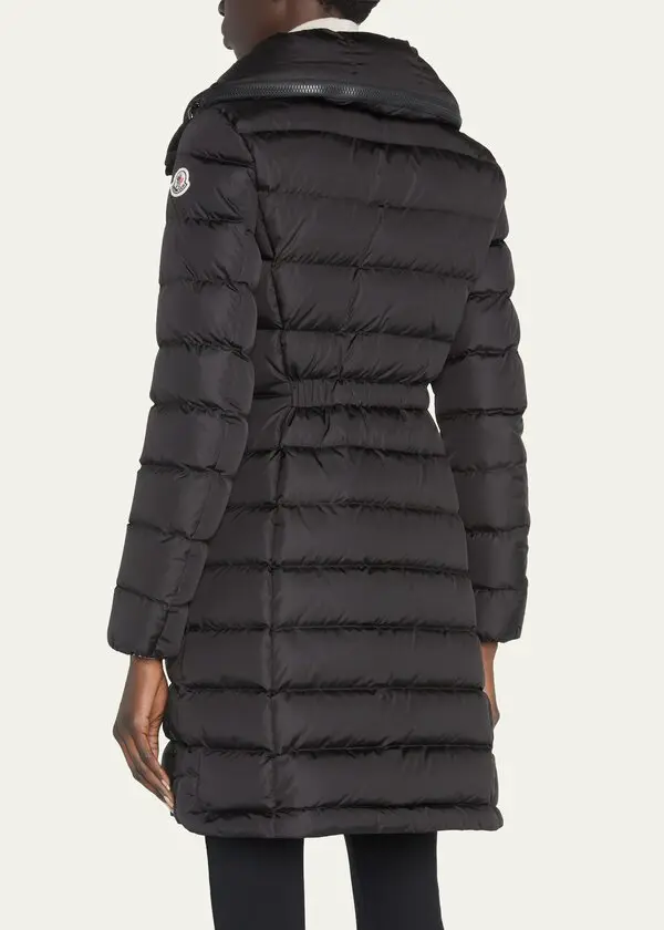 Moncler Flammette Long Puffer Coat - Black