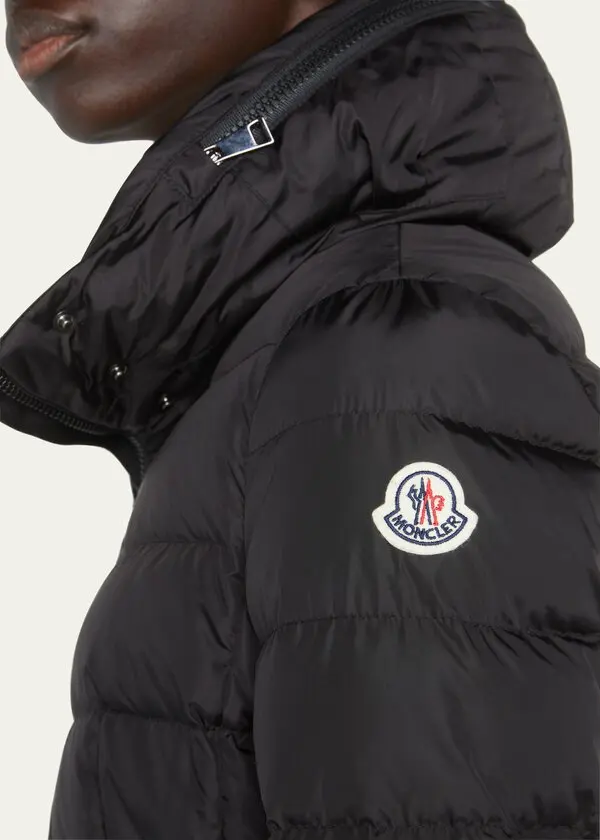 Moncler Flammette Long Puffer Coat - Black