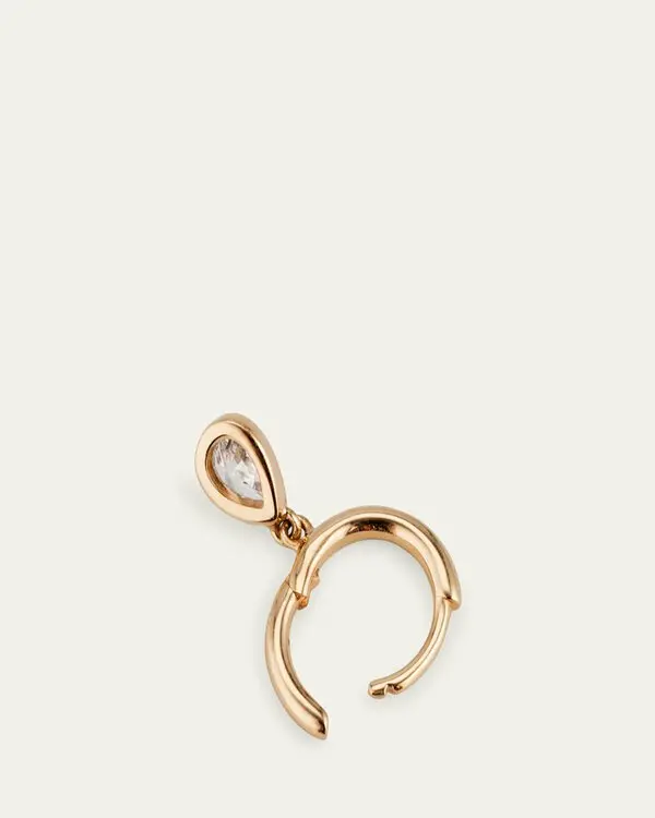Pamela Love 14k Yellow Diamond Raindrop Huggie Earring
