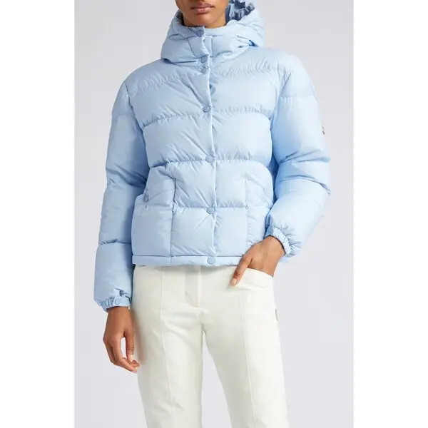 Moncler Ebre Quilted Short Down Jacket - Light Blue