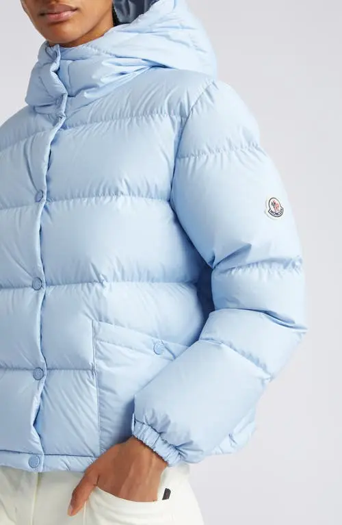 Moncler Ebre Quilted Short Down Jacket - Light Blue