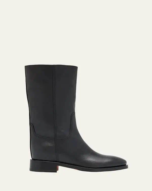 Santoni Leather Mid Boots - Black