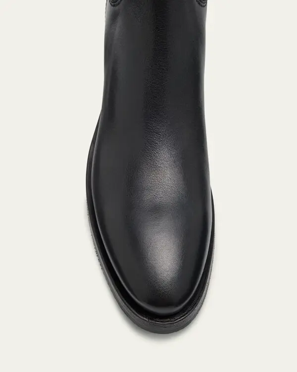 Santoni Leather Mid Boots - Black