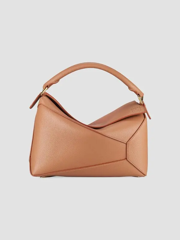 Loewe Puzzle Edge Grained Leather Bag - Toffee