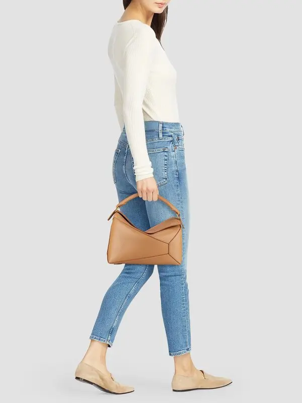 Loewe Puzzle Edge Grained Leather Bag - Toffee