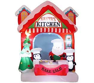 CHRISTMAS TIME 7-ft. Pre-lit Santa's Kitchen In Flatable