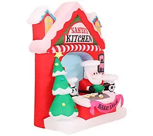CHRISTMAS TIME 7-ft. Pre-lit Santa's Kitchen In Flatable