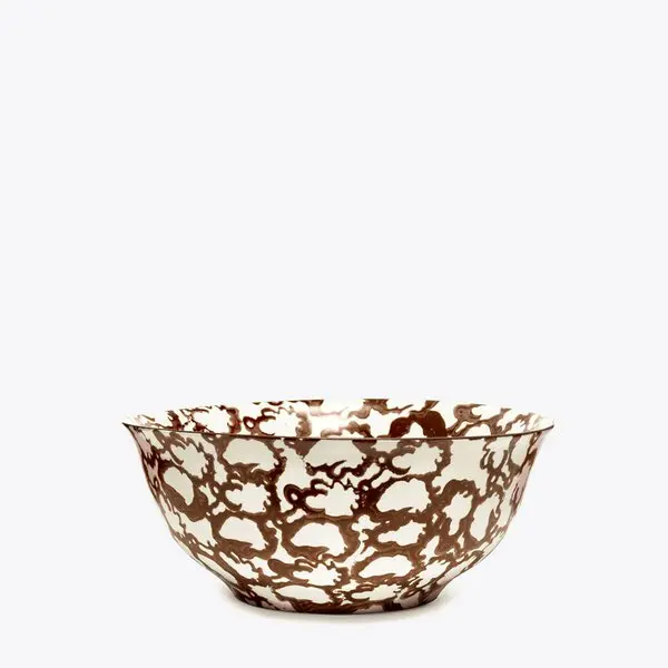Tory Burch Spongeware Serving Bowl - Brown/smoke Ring