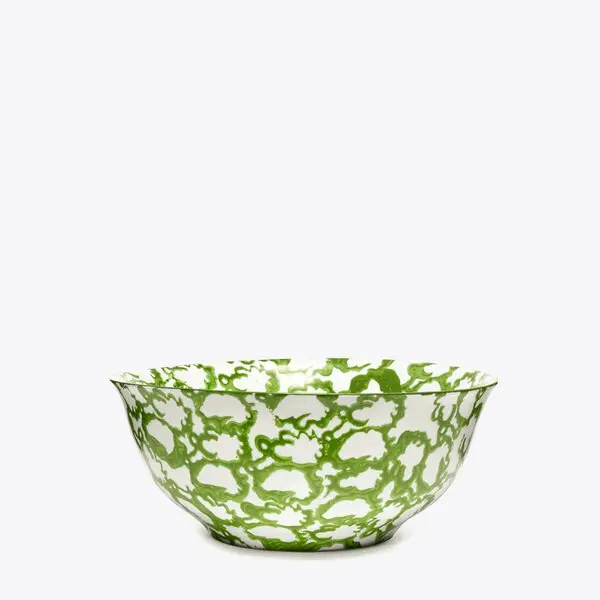 Tory Burch Spongeware Serving Bowl - Green/smoke