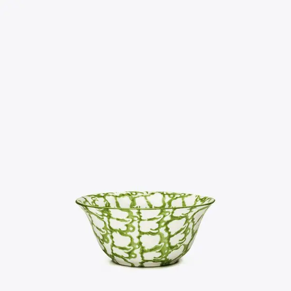Tory Burch Spongeware Small Bowl, Set Of 4 - Green/smoke