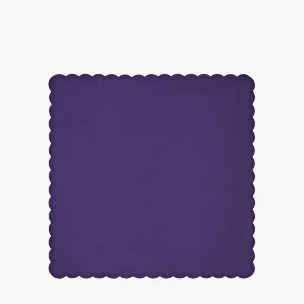 Tory Burch Scalloped Dinner Linen Napkin, Set Of 6 - Dark Purple