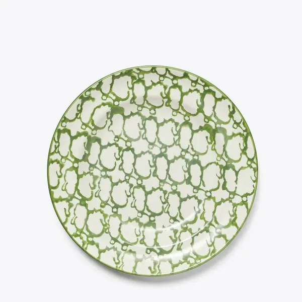 Tory Burch Spongeware Rim Soup Bowl, Set Of 2 - Green/smoke