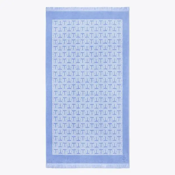 Tory Burch T-tile Beach Towel - Blue Bird