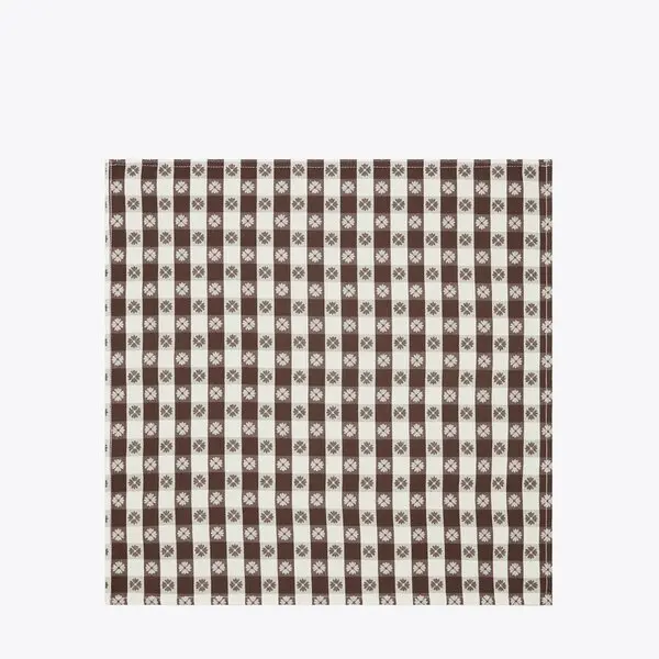 Tory Burch Gingham Dinner Napkin, Set Of 4 - Brown