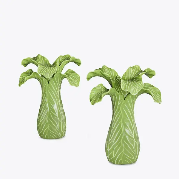 Tory Burch Lettuce Ware Candlestick, Set Of 2 - Green