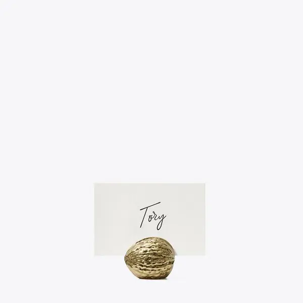 Tory Burch Walnut Place-card Holders Set Of 4 - Brass