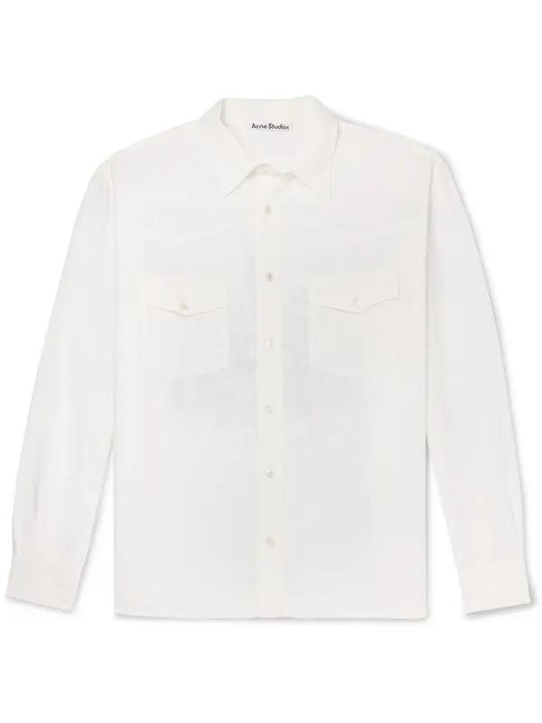 Acne Studios Sandrok Logo-print Poplin Shirt - White