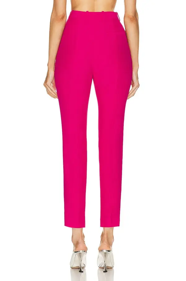 Alexander McQueen High Waisted Cigarette Pant In Fuchsia