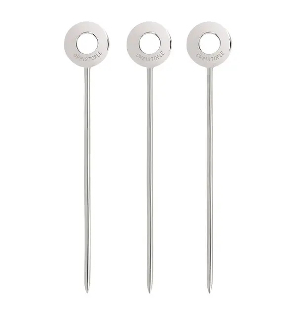 Christofle Stainless Steel Oh De Cocktail Picks - Silver