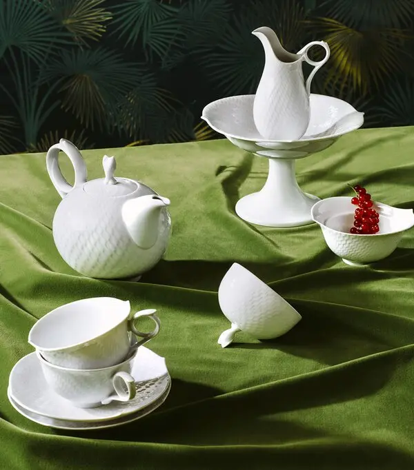 MEISSEN Porcelain Waves Relief Sugar Bowl