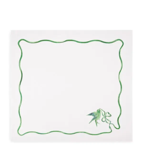 AQUAZZURA Set Of 2 Linen Secret Garden Napkins - Green