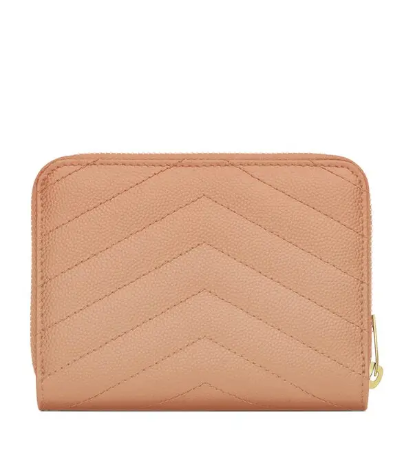Saint Laurent Small Monogram Matelassé Zip-around Wallet