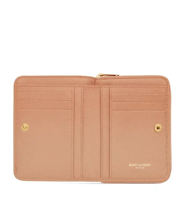 Saint Laurent Small Monogram Matelassé Zip-around Wallet