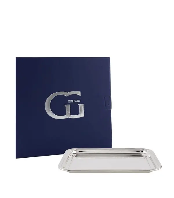 GREGGIO Plated Georgian Rectangular Tray - Silver
