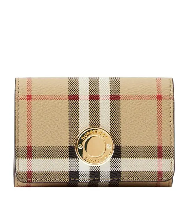 Burberry Check Card Case With Detachable Chain Strap