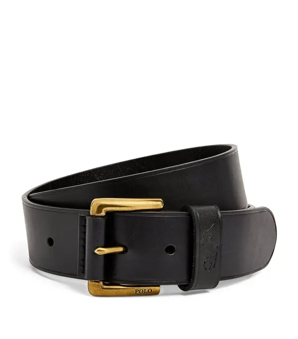 Polo Ralph Lauren Leather Polo Pony Belt - Black