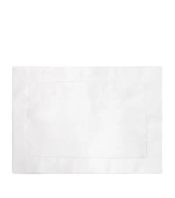 THOMAS FERGUSON Hemstitch Edge Placemat - White