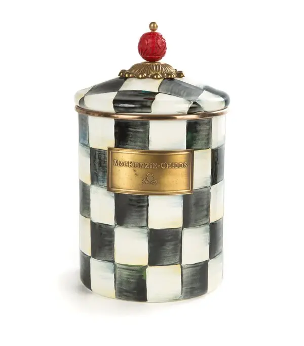 MACKENZIE-CHILDS Medium Courtly Check Canister - Black
