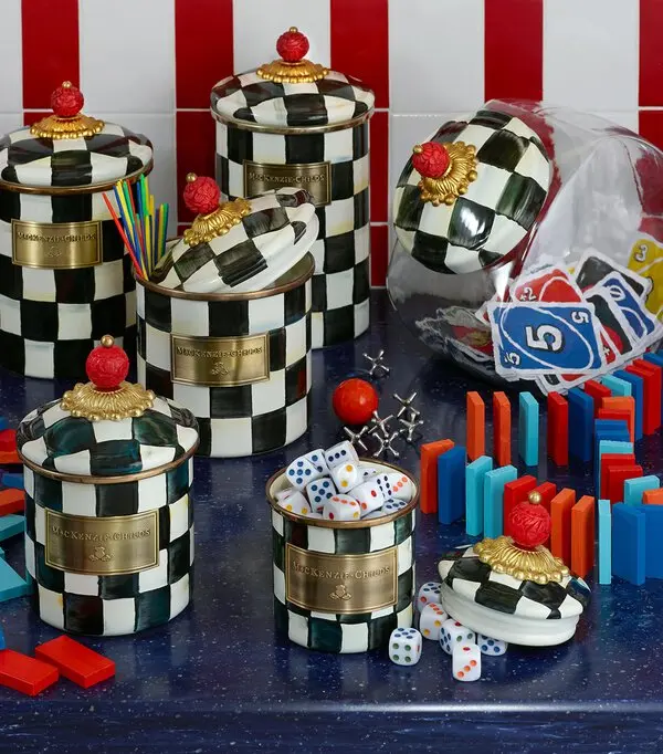 MACKENZIE-CHILDS Medium Courtly Check Canister
