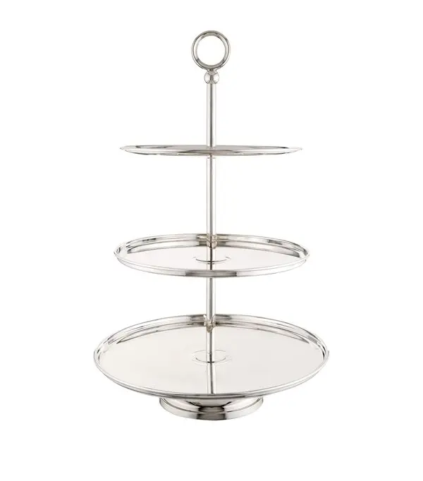 GREGGIO Plated Georgian 3-tier Cake Stand - Silver