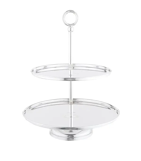 GREGGIO Plated Georgian 2-tier Cake Stand - Silver