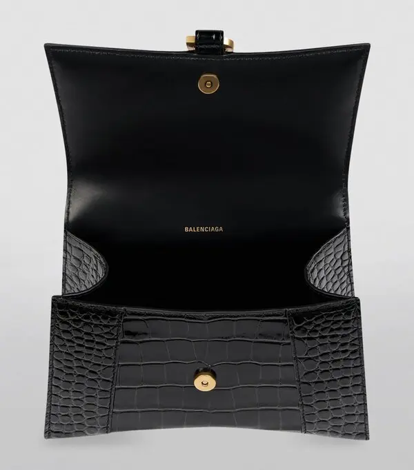 Balenciaga Xs Hourglass Top-handle Bag - Black