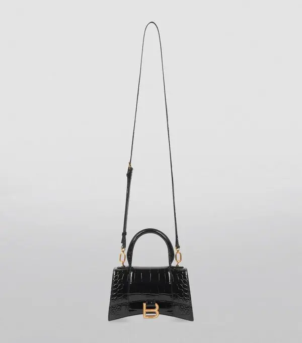 Balenciaga Xs Hourglass Top-handle Bag - Black
