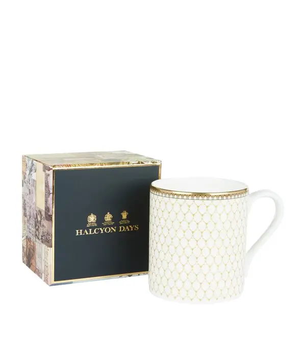 Halcyon Days Antler Trellis China Mug - Ivory