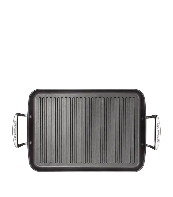 LE CREUSET Toughened Non-stick Ribbed Rectangular Grill - Black