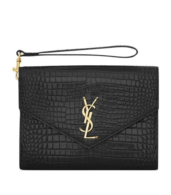 Saint Laurent Monogram Envelope Pouch - Black