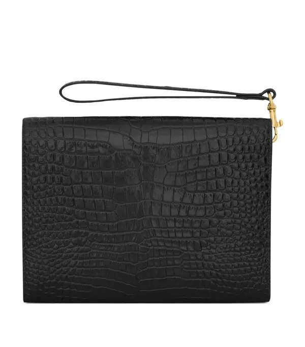 Saint Laurent Monogram Envelope Pouch - Black
