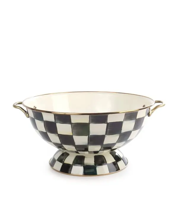 MACKENZIE-CHILDS Courtly Check Enamel Everything Bowl - Black