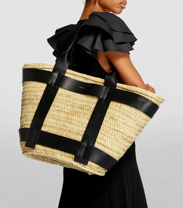 DEMELLIER Maxi Raffia Santorini Tote Bag