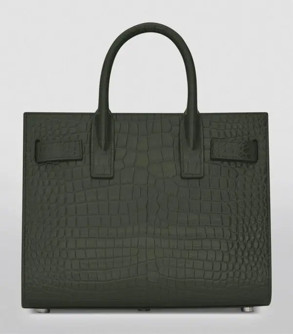 Saint Laurent Nano Sac De Jour Croc-embossed Tote Bag
