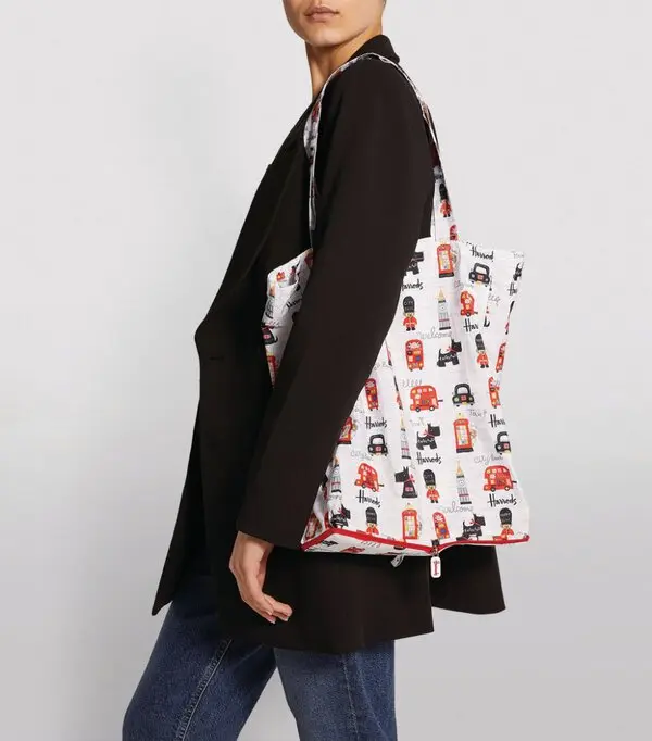 Harrods Recycled City Bear And Sw1 Pocket Shopper Bag