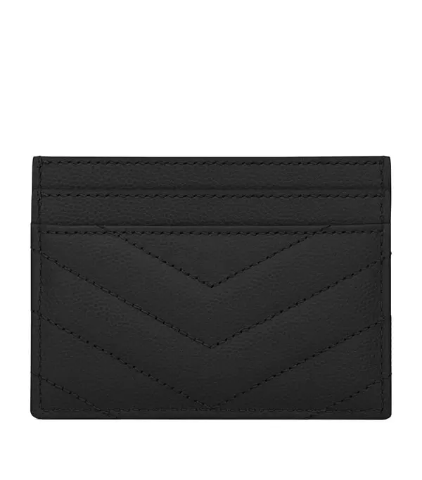 Saint Laurent Monogram Matelassé Card Holder - Black
