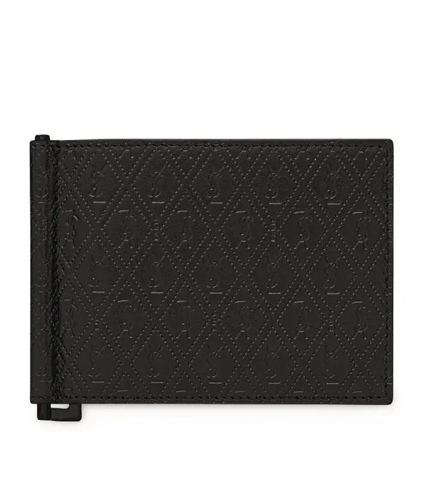 Saint Laurent Leather Monogram Wallet - Black
